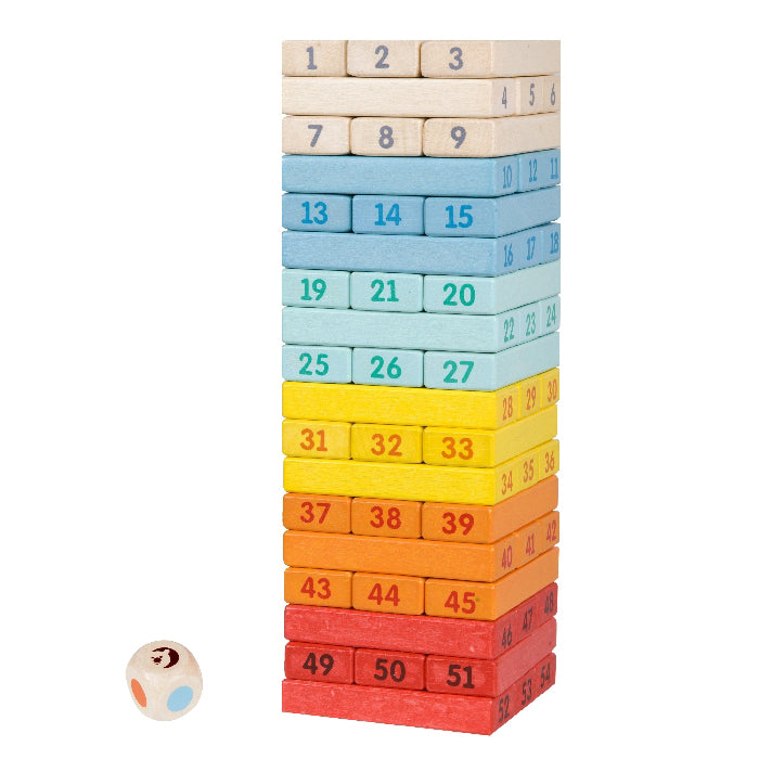 Wooden game with numbers / Jenga 55 pcs | Czech Toys | czechmovie